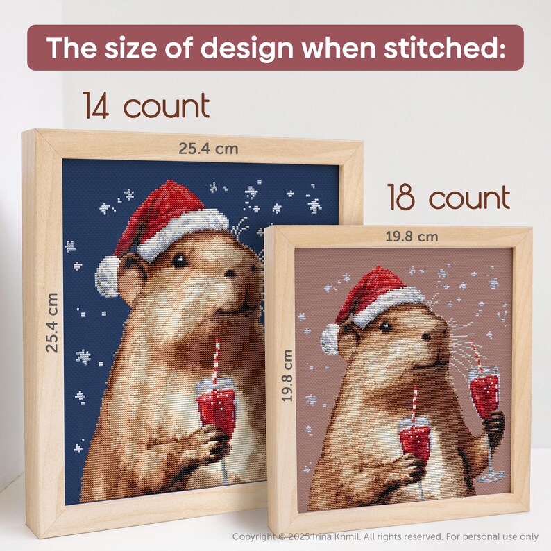 Christmas Capybara Cross Stitch Pattern: Cappy Holidays Embroidery (PDF ...