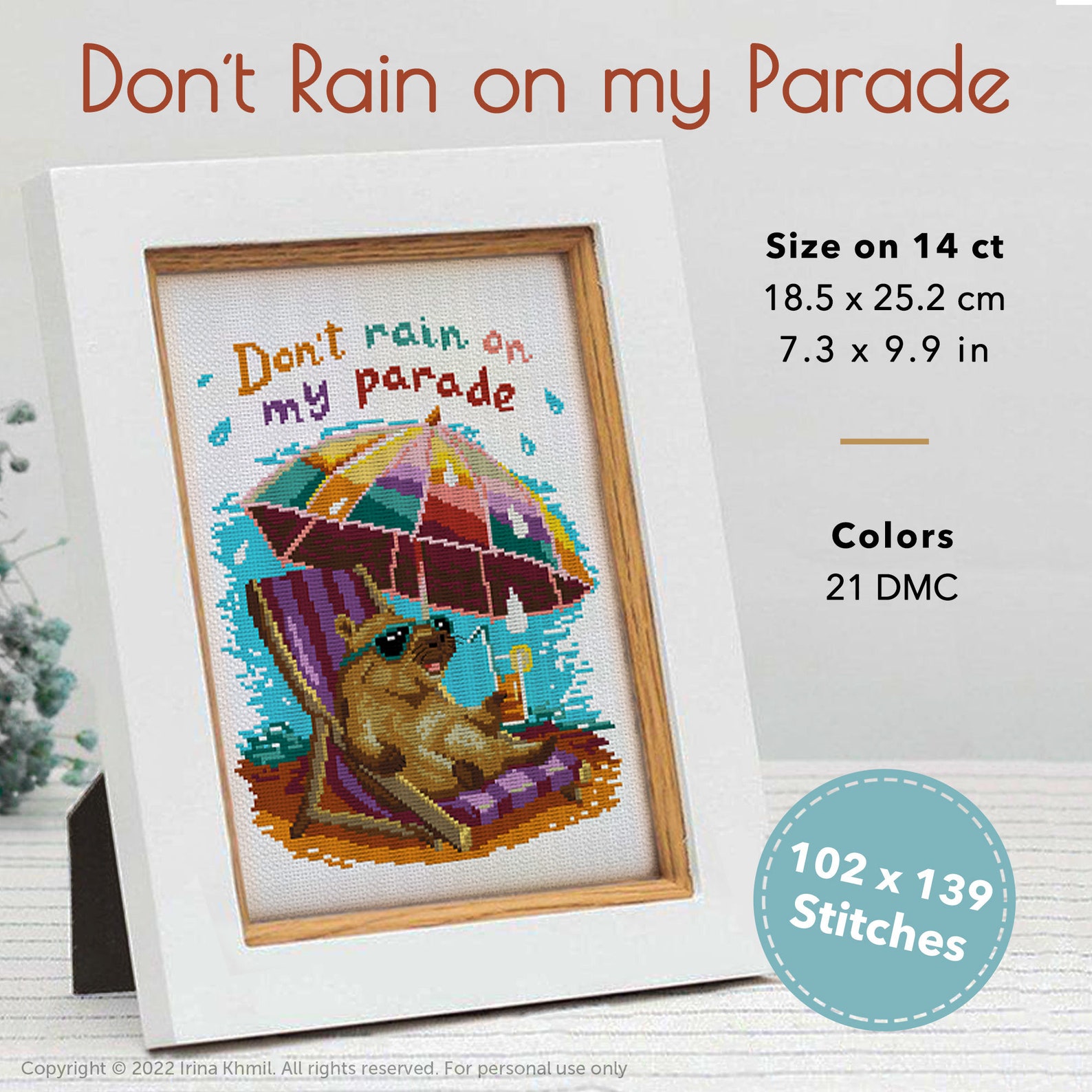 Capybara Cross Stitch Pattern PDF Funny Embroidery, Cross Stitch Humor ...