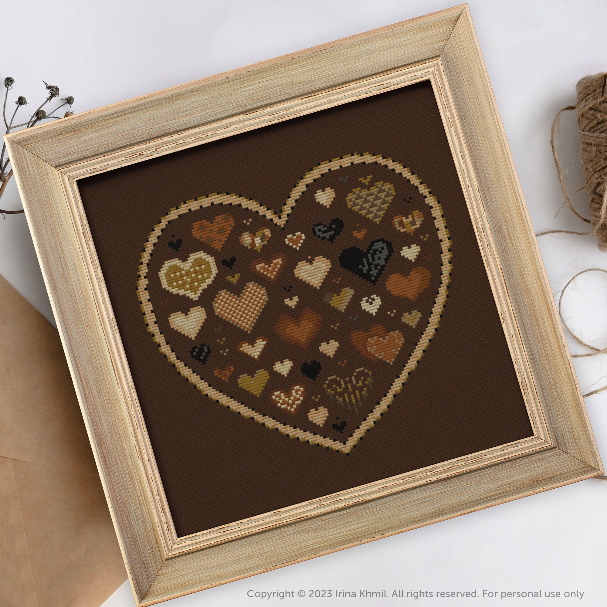 Heart of Gold Cross Stitch Pattern PDF Heart Cross Stitch Sampler ...
