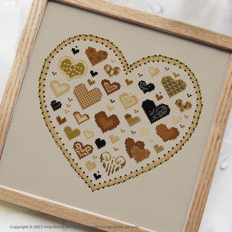 Heart of Gold Cross Stitch Pattern PDF Heart Cross Stitch Sampler ...