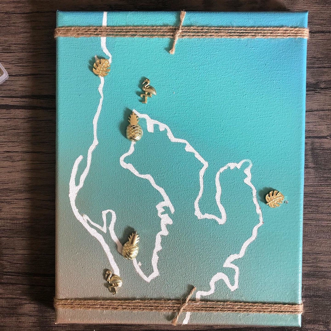 Tampa Bay Hand Painted Pin Map 3 Colors Tampa Bay Tampa - Etsy