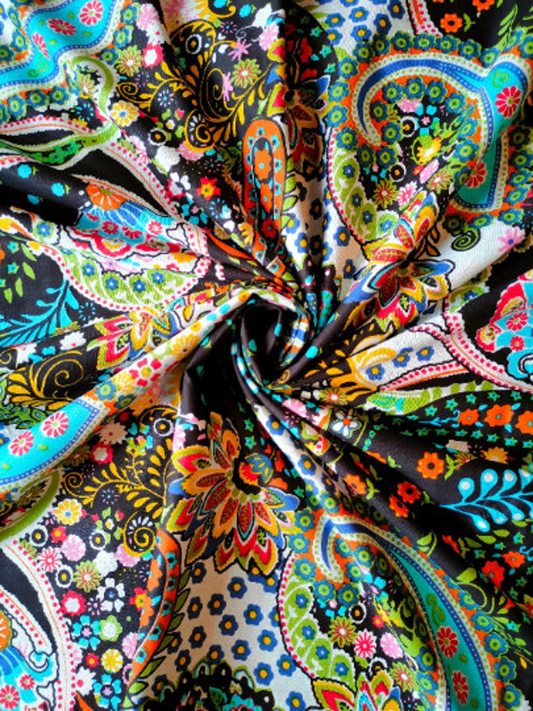 Hand Block Print, Boho Fabric, Gypsy Fabric, Cotton, Flower Print ...