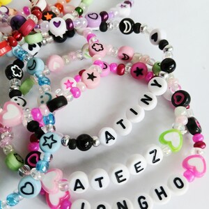 ATEEZ Bias Bracelets: Custom Kpop Bead Bracelet - Atiny Gift (FREEBIES ...