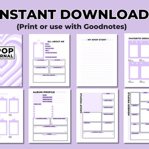 Printable Kpop Journal Digital Purple Version - Download or Use With ...