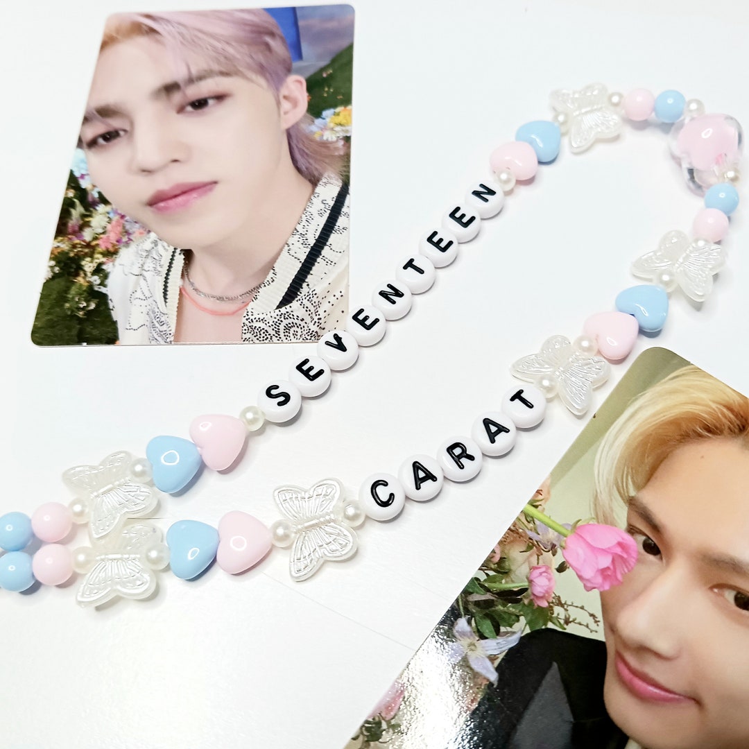 Seventeen Phone Charm - SVT Phone Strap - Pink and Blue Charm ...