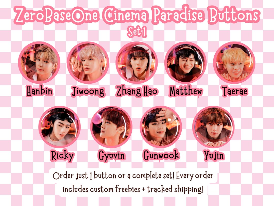 Zerobaseone Cinema Paradise Buttons: ZB1 Kpop Fan Gift - Etsy