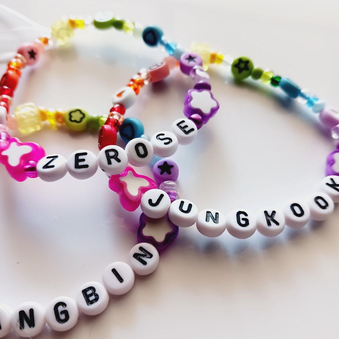 Rainbow Kpop Bracelets - Custom Kpop Bead Bracelets - Gifts for Kpop ...