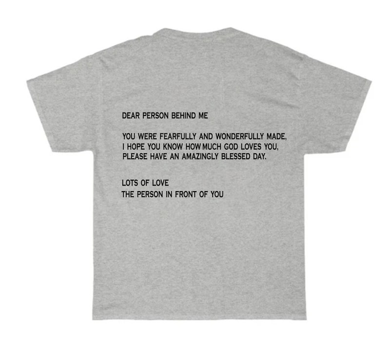 Dear Person Behind Me Jesus Loves You Christian T Shirt Jesus Etsy