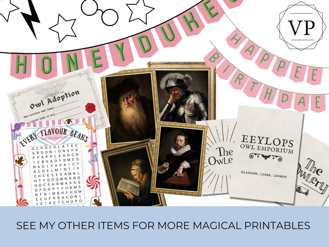 HP Wizard Party Games Printable Digital Download Sweet - Etsy UK