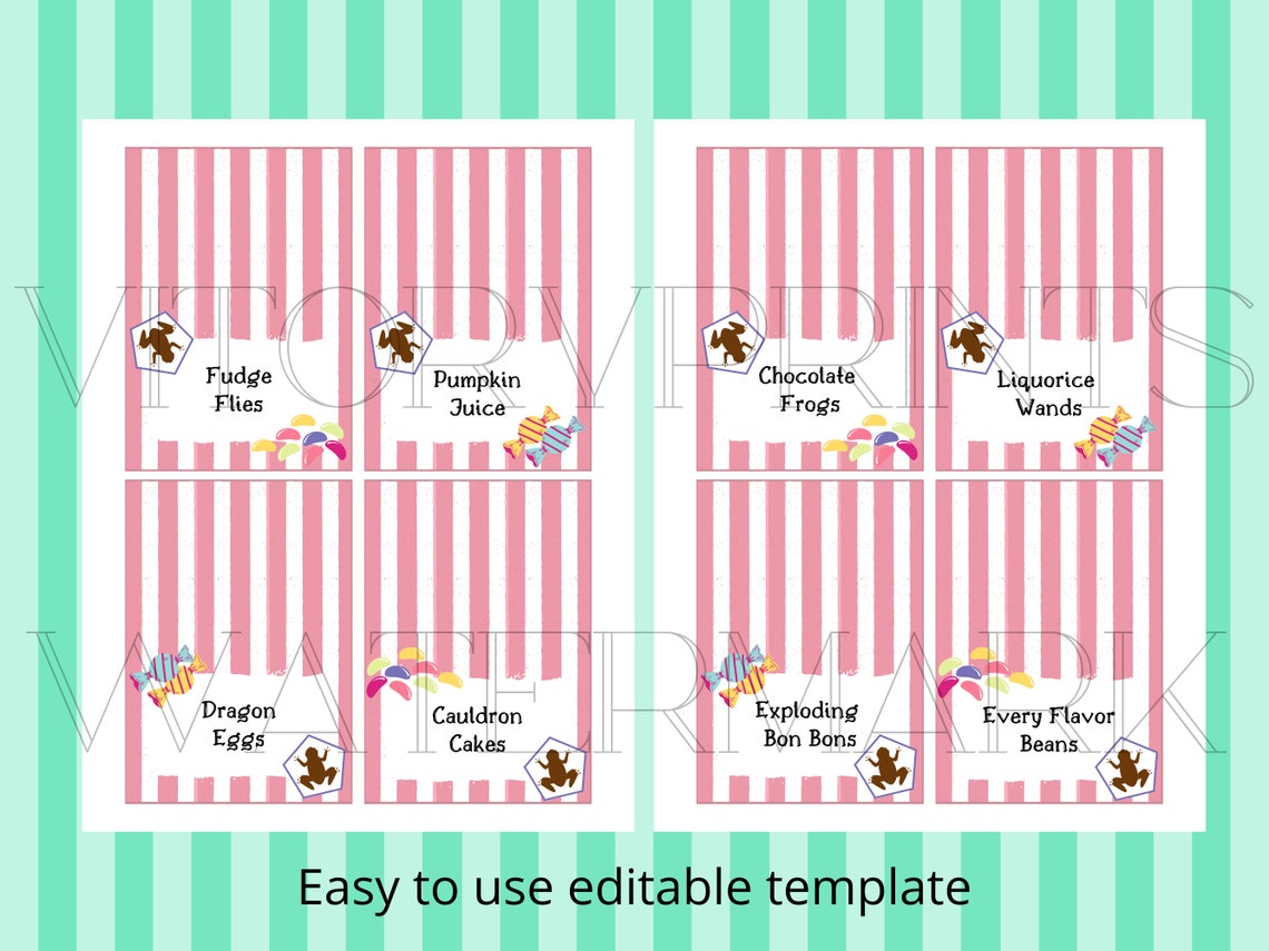 HP Wizard Party Food Tents Printable Digital Download - Etsy UK
