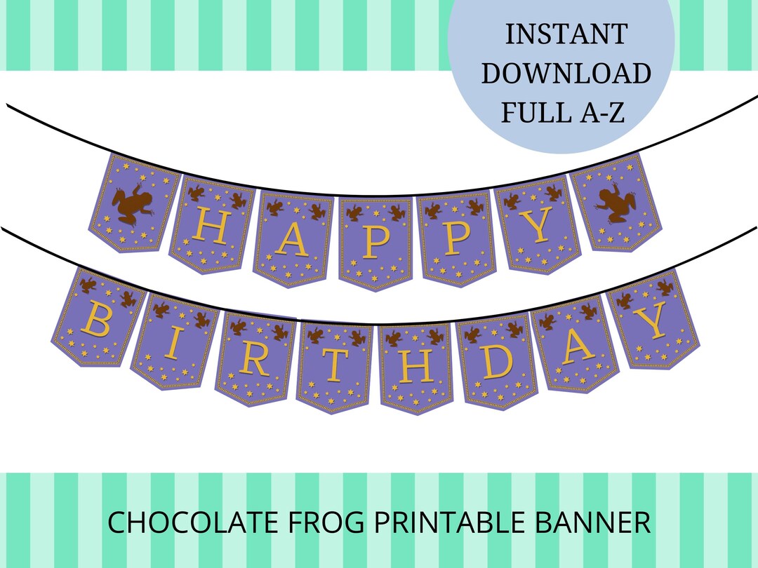 Chocolate Frog Banner Full A-Z | Printable Digital Download | Magical ...