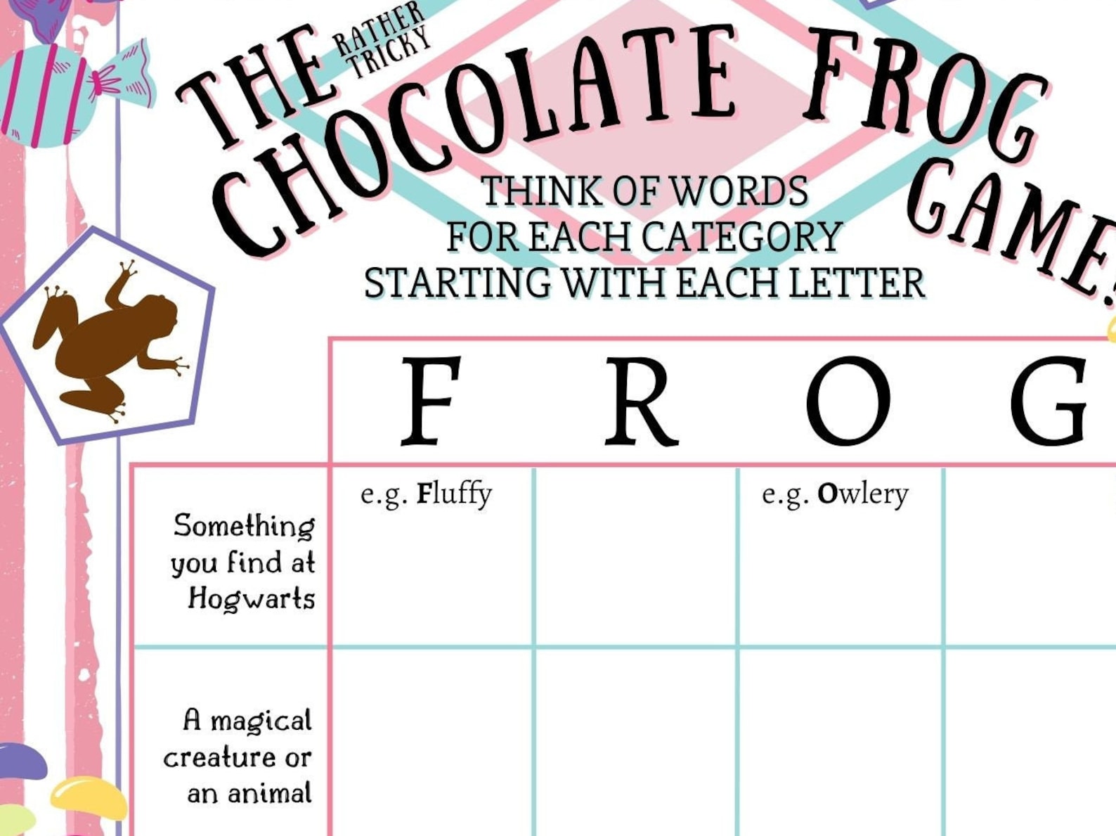 HP Wizard Party Games Printable Digital Download Sweet - Etsy UK