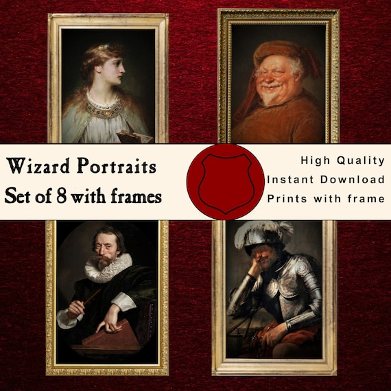 Wizard Portraits With Frames SET OF 8 Magical Party Harry - Etsy