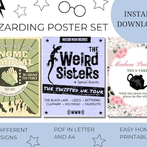 Magical Advert Posters / Flyers | Printable Digital Download | Wizard ...