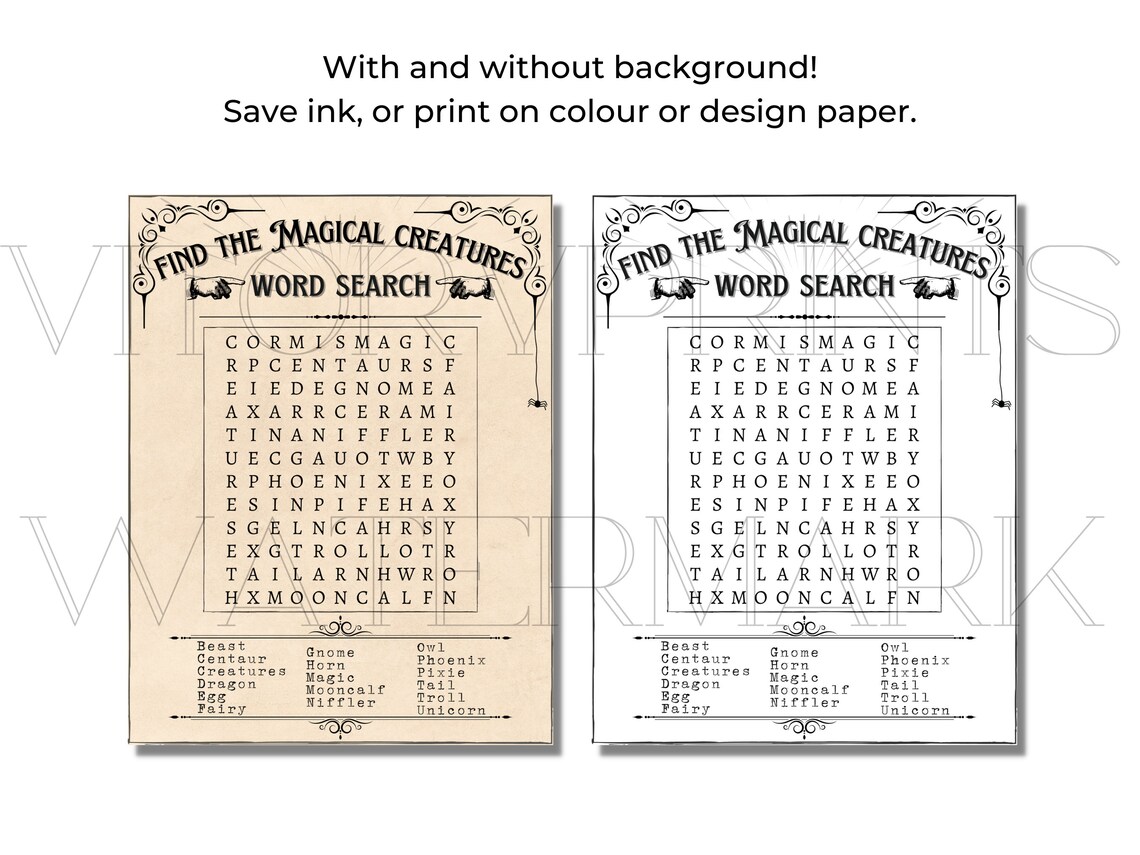 HP Wizard Party Games Printable Digital Download Magical - Etsy