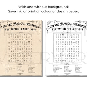 HP Wizard Party Games | Printable Digital Download | Magical Creatures ...