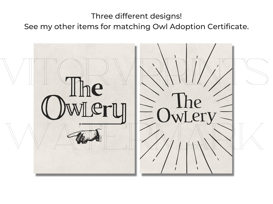 Owlery and Emporium Signs | Printable Digital Download | Magical Party ...