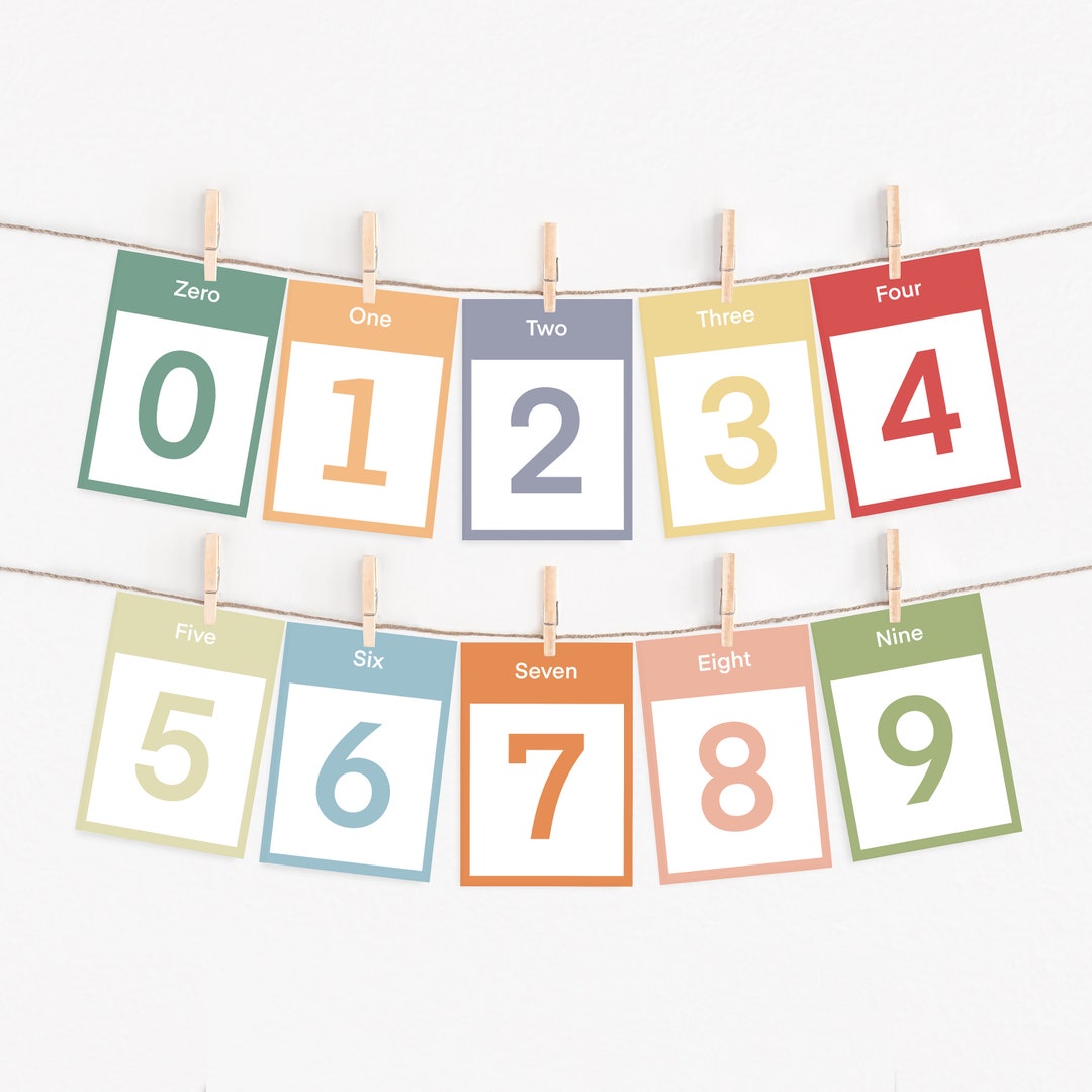 Number Flashcards 0-10, Number Cards Nursery Preschool Counting Flash ...