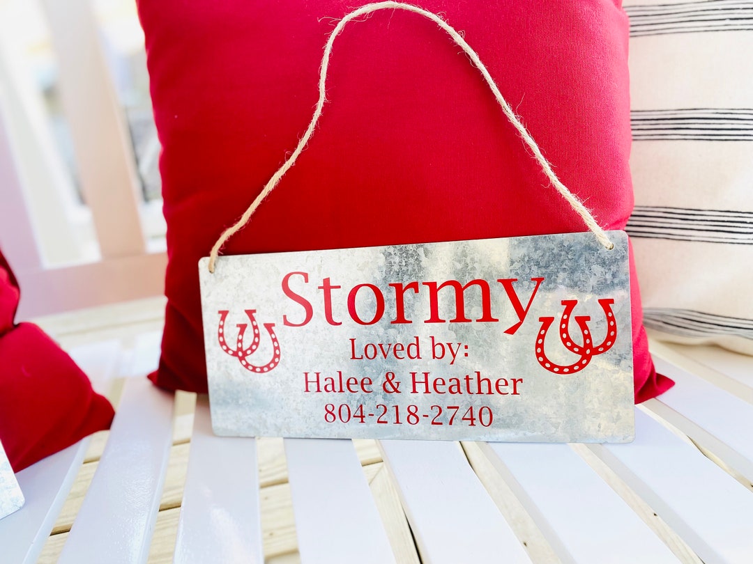 Custom 11X5 In. Horse Stall Signs | Metal Stall Signs | Barn Decor ...