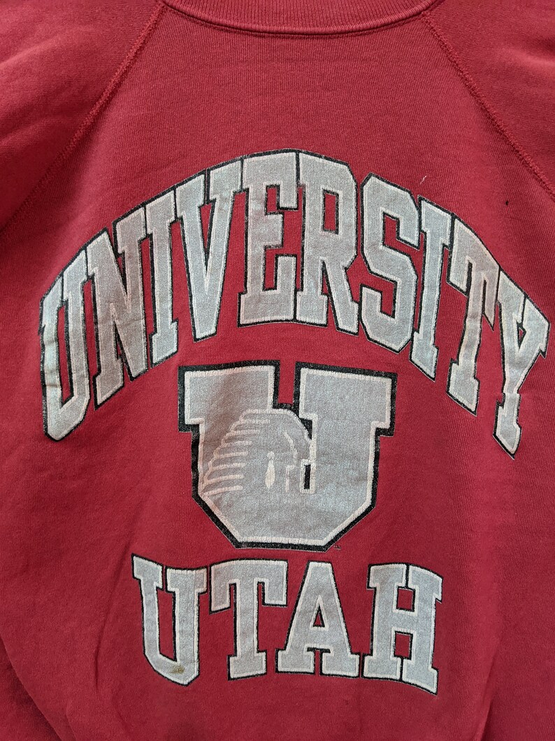 Vintage 90s University Utah Big Logo Sweatshirt University Utah ...