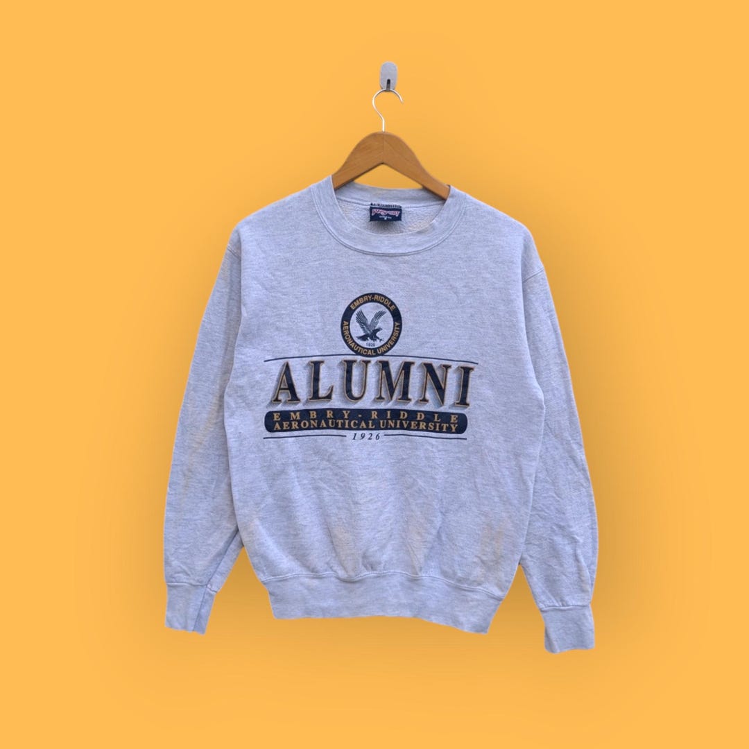 Vintage 90s Distressed Embry Riddle Aeronautical University Sweatshirt ...