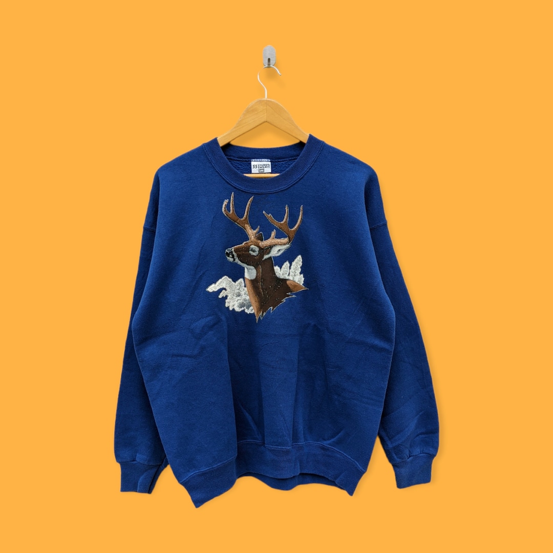 Vintage Whitetail Deer Wilderness Sweatshirt Whitetail Deer Crewneck ...