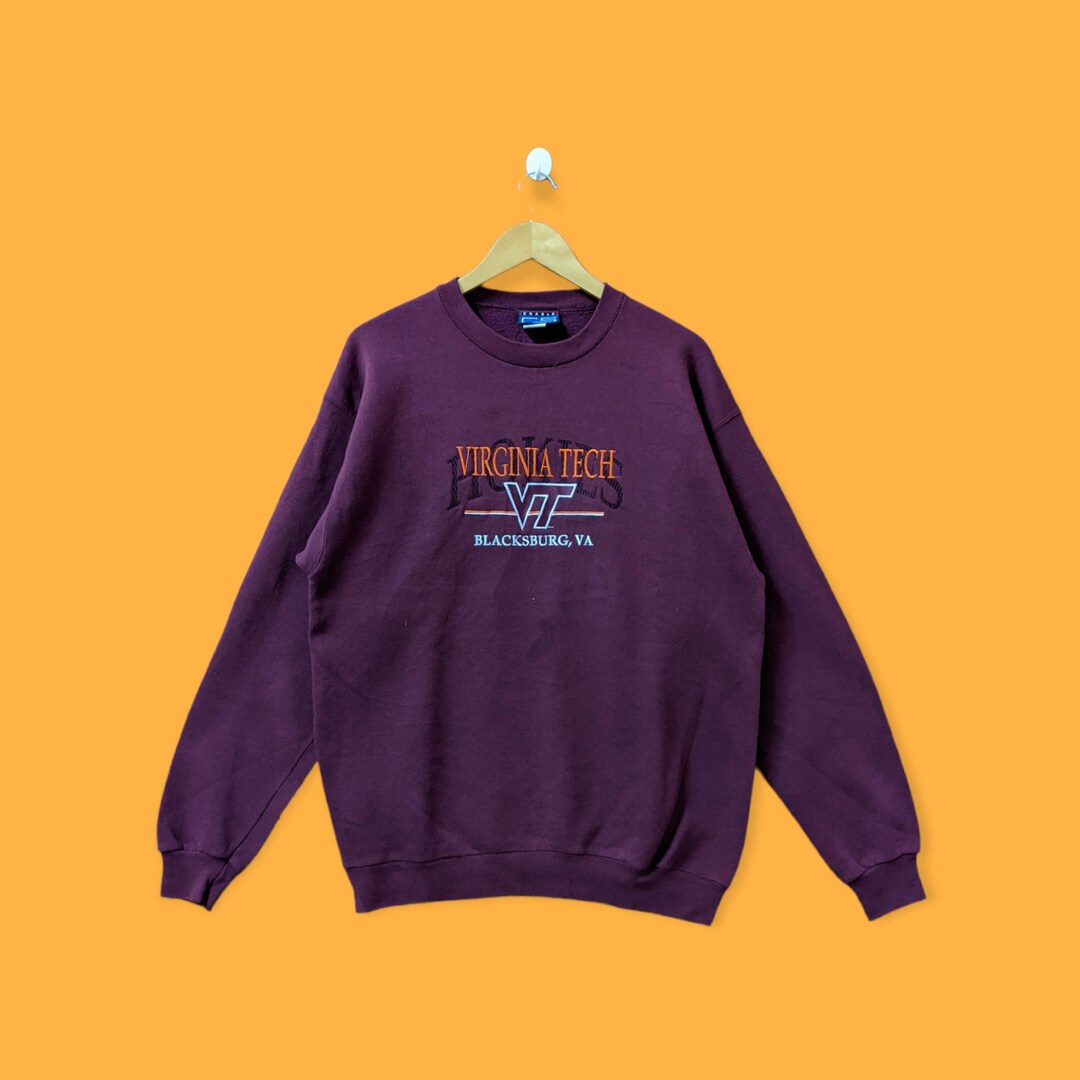 Vintage Virginia Tech Embroidered Logo Sweatshirt Virginia Tech ...