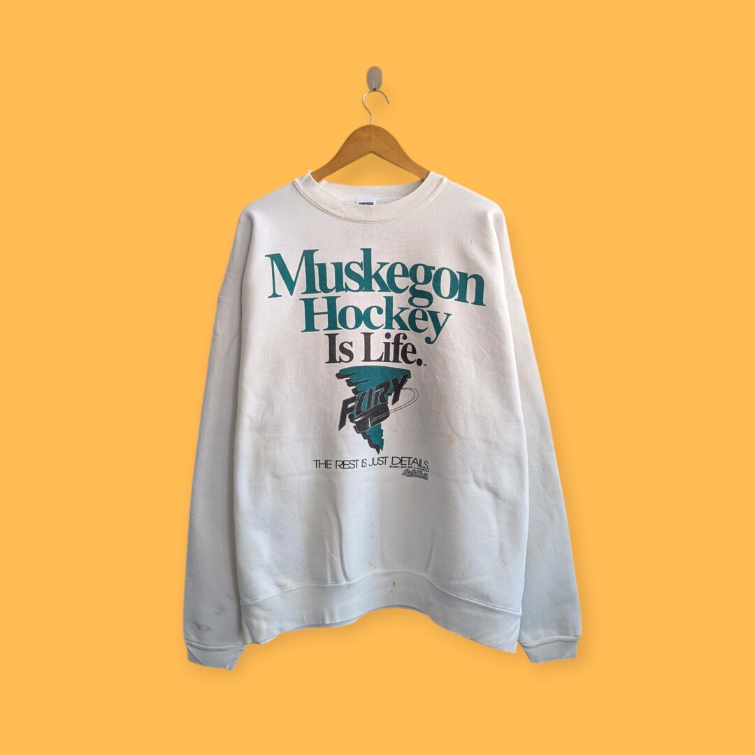 Vintage 1994 Distressed Muskegon Lumberjack Sweatshirt Muskegon Fury ...