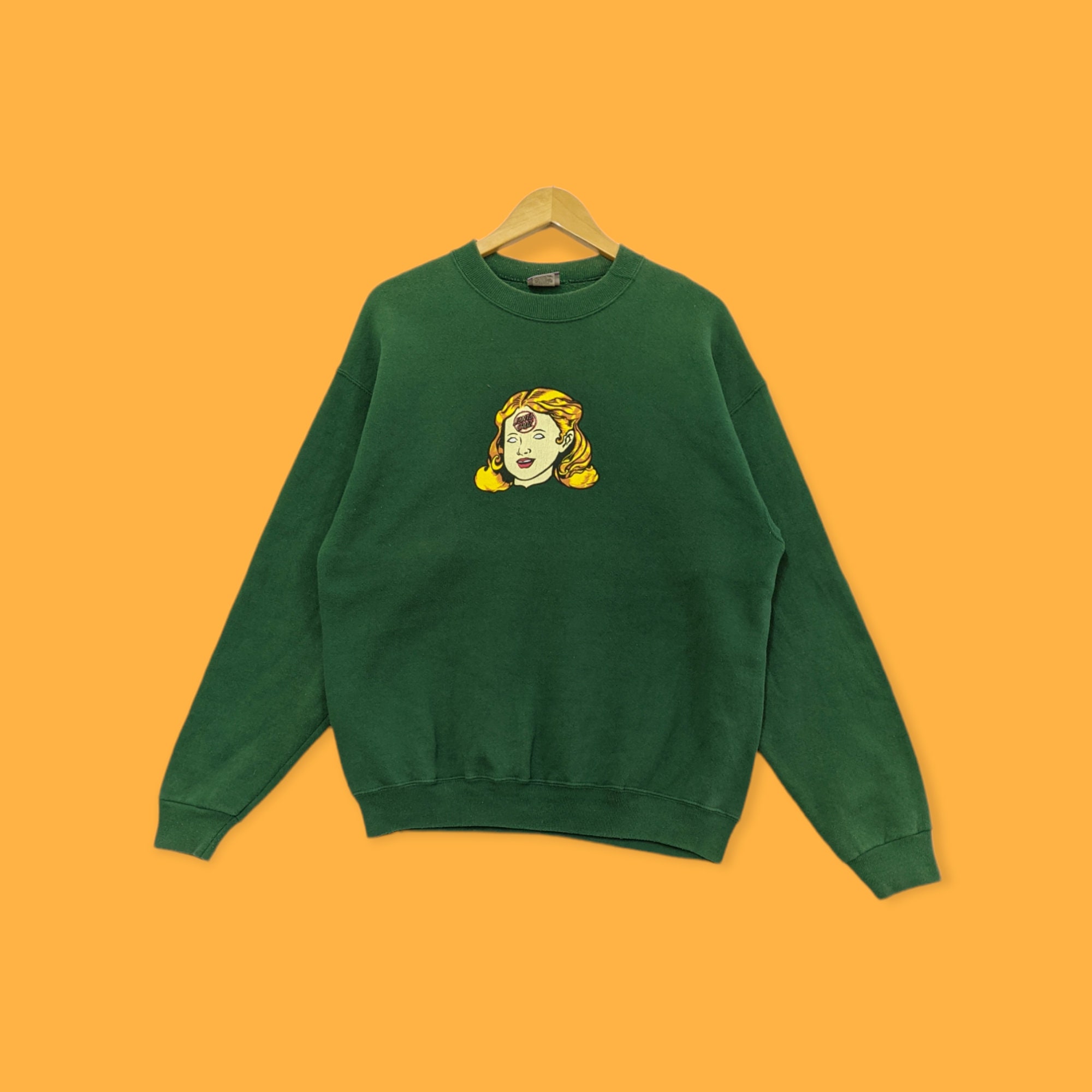 Vintage 90s Santa Cruz Skateboards Sweatshirt Santa Cruz Crewneck Santa ...