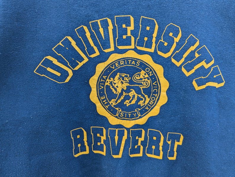 Vintage 90s University Revert Big Logo Sweatshirt University Revert ...