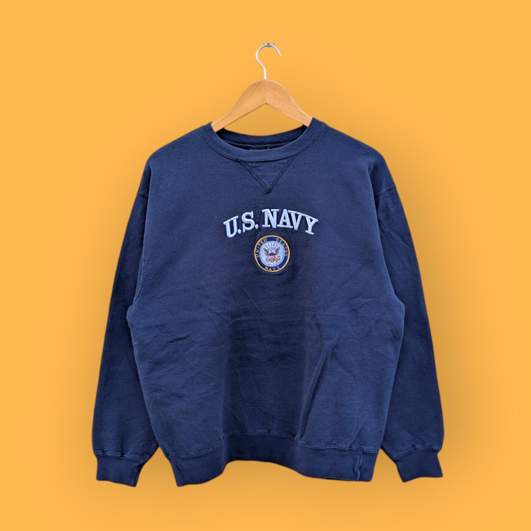 Vintage Us Navy Small Logo Sweatshirt Embroidered Us Navy Crewneck ...