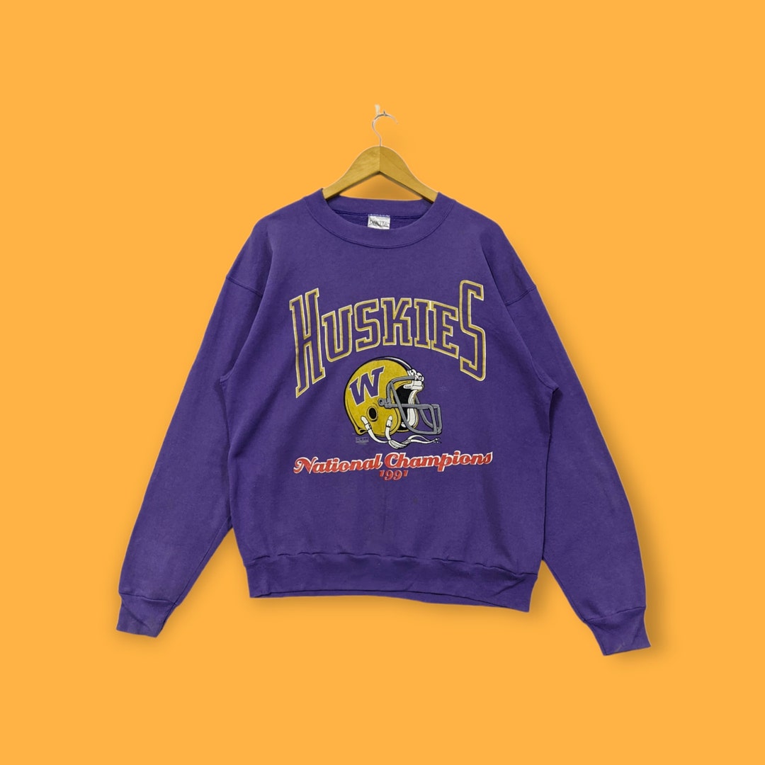 Vintage 90s Washington Huskies Sweatshirt Washington Huskies Crewneck ...