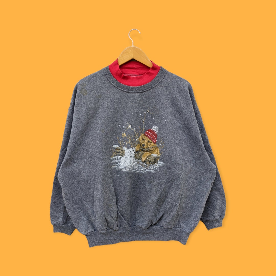 Vintage Endless Design Dog Puppies Sweatshirt Endless Design Crewneck ...