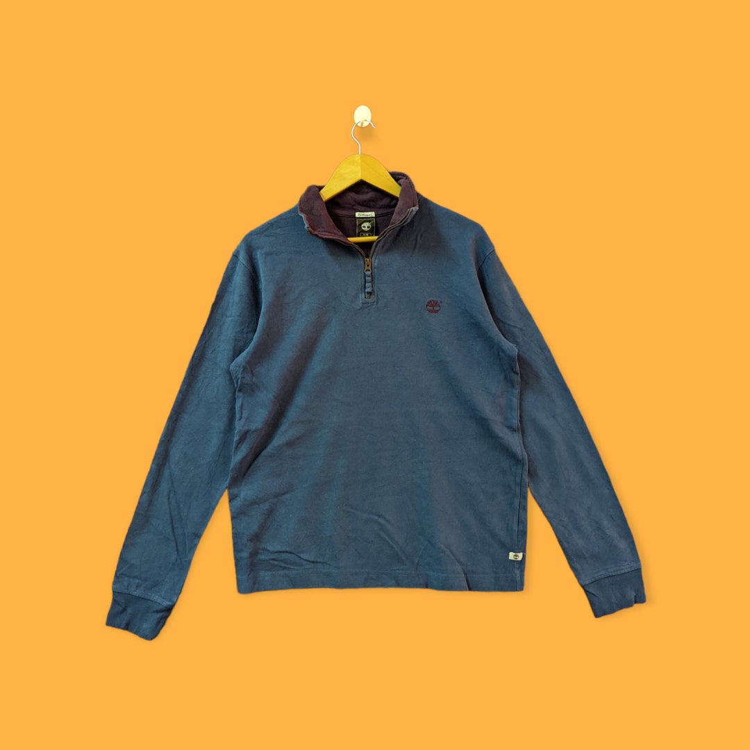 Timberland Half Zipper Embroidered Logo Sweatshirt Timberland Crewneck ...