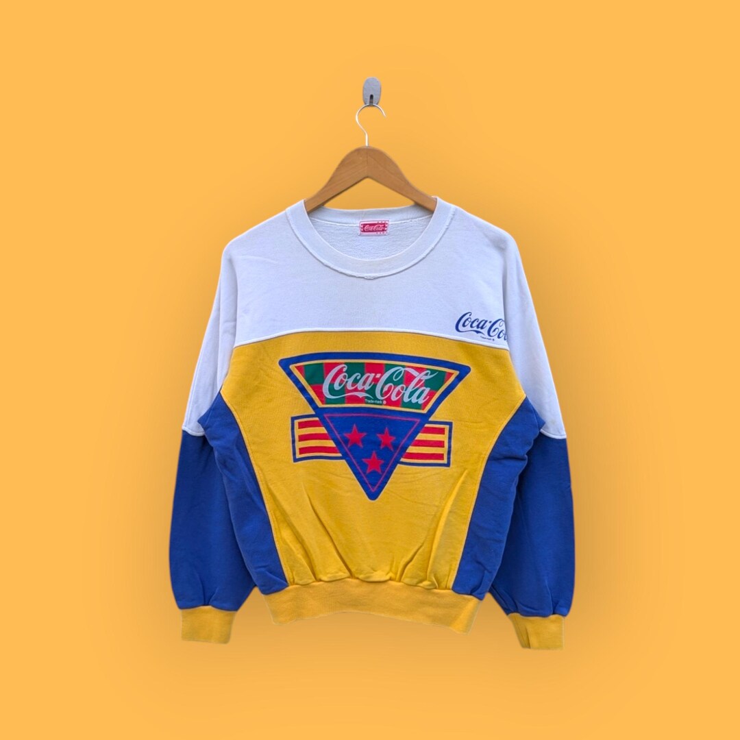 Vintage 90s Coca Cola Colourblock Sweatshirt Coca Cola Crewneck Coca ...