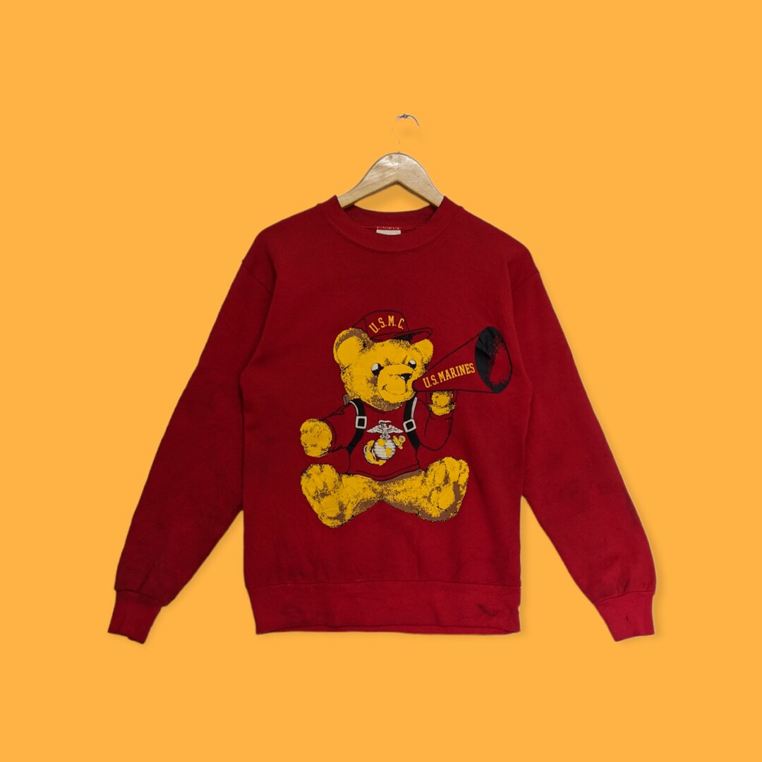 Vintage USMC Bear Sweatshirt USMC Bear Crewneck USMC Bear Sweater ...
