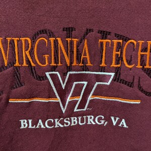 Vintage Virginia Tech Embroidered Logo Sweatshirt Virginia Tech ...