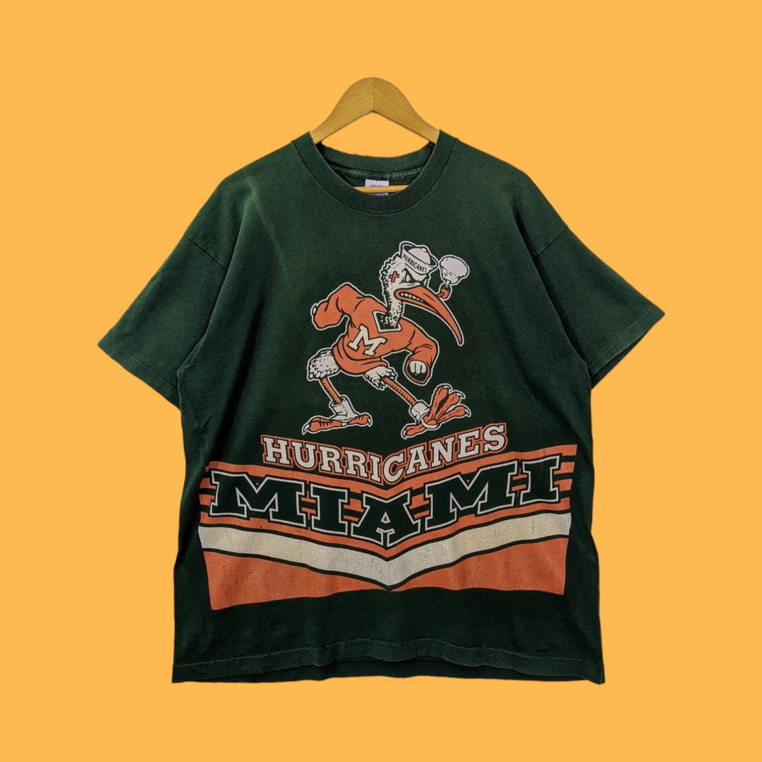 Vintage Distressed 90s Miami Hurricanes All Over Print Full Print Promo ...