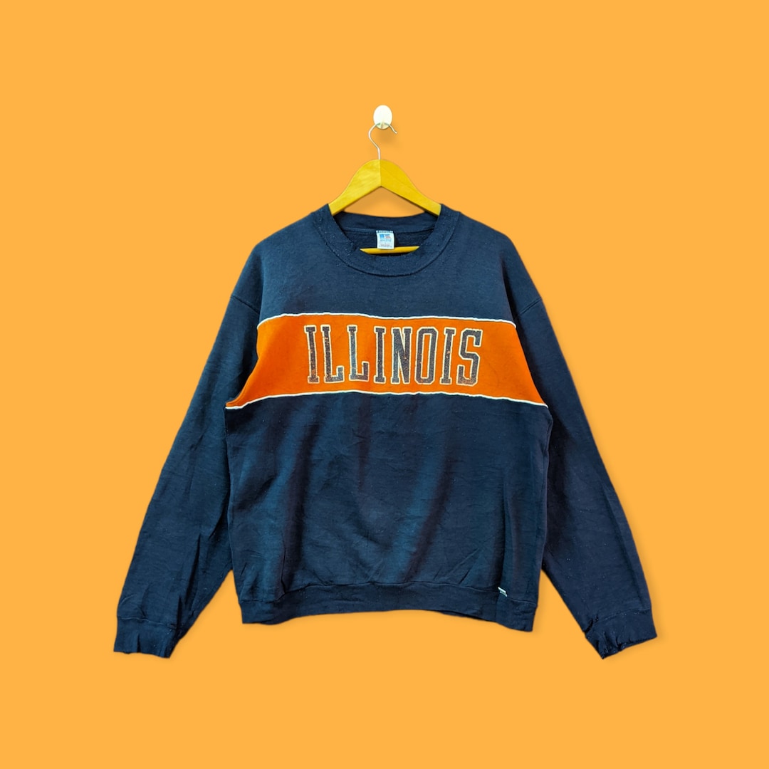 Vintage Illinois University Spell Out Sweatshirt Illinois Crewneck ...