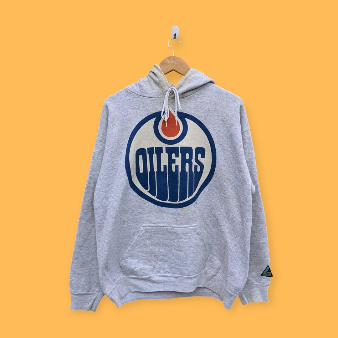 Vintage 90s Edmonton Oilers Big Logo Hoodie Edmonton Oilers Sweater ...