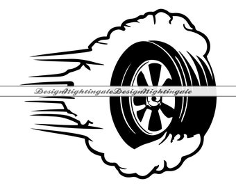 Tire in Smoke. Svg Png Eps Dxf Cut Files. - Etsy