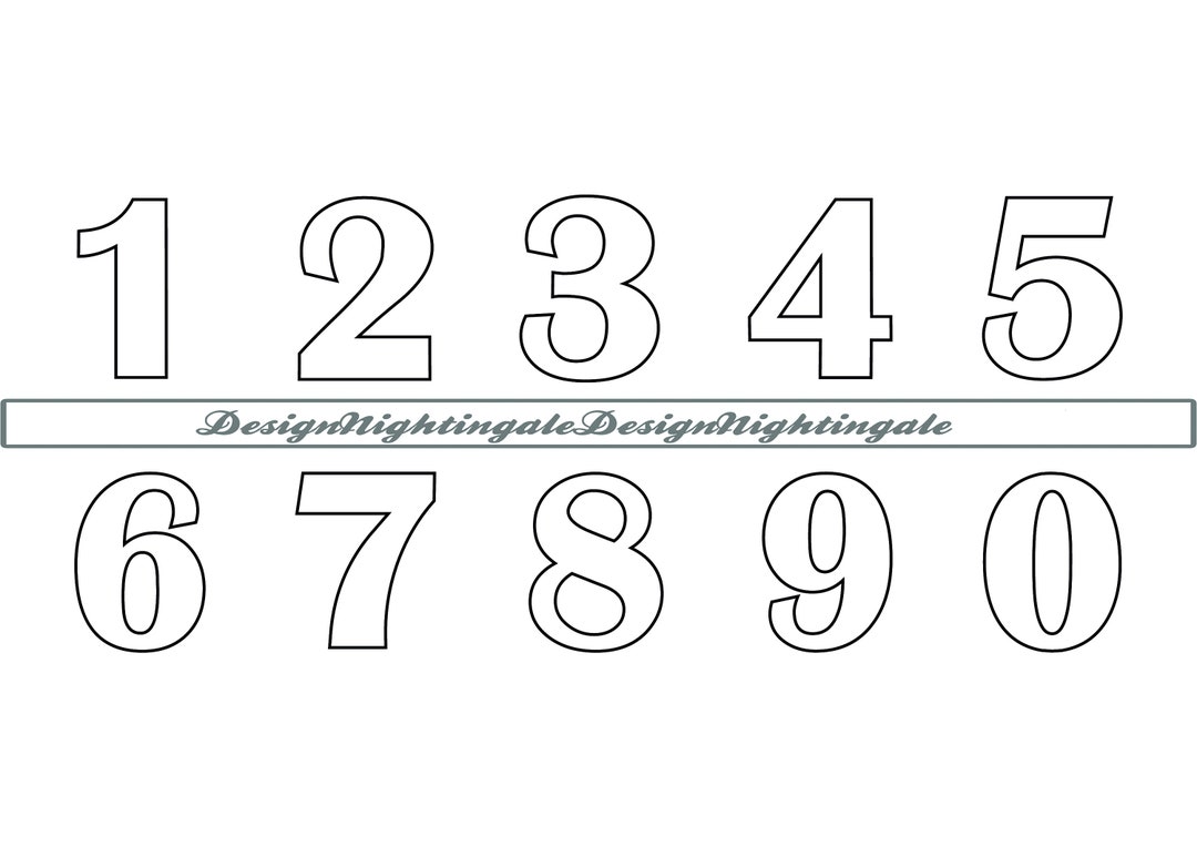 Numbers Outline SVG, Numbers SVG, Numbers Clipart, Numbers Files for ...