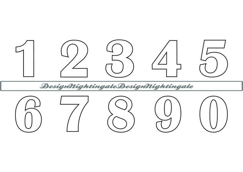 Numbers Outline SVG, Clipart Cut Files (digital Download) - Etsy