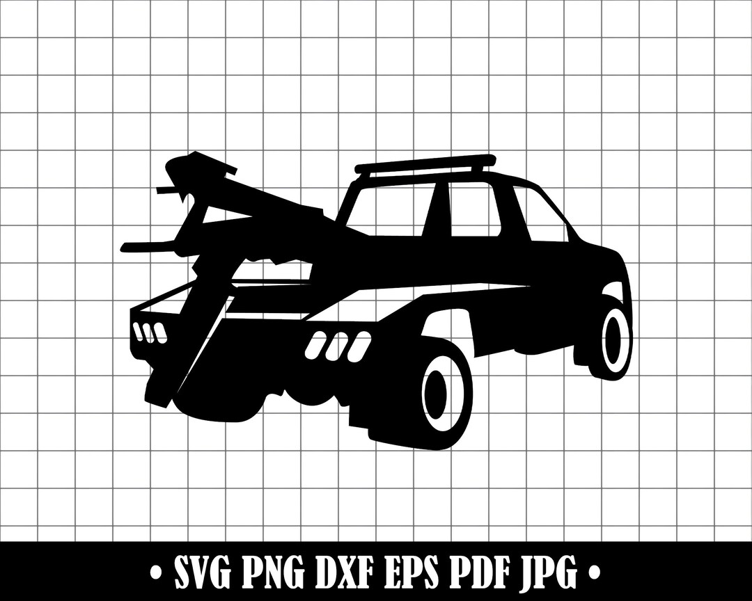 Tow Truck SVG, Wrecker Silhouette PNG, Cricut Cut File (digital ...
