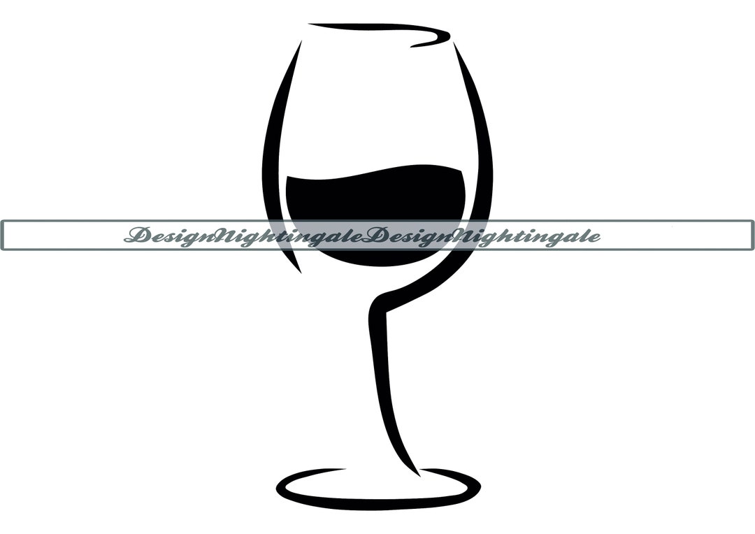 Stylized Wine Glass (svg, Dxf, Png, Eps, Pdf, Jpg) Digital Files - Etsy UK
