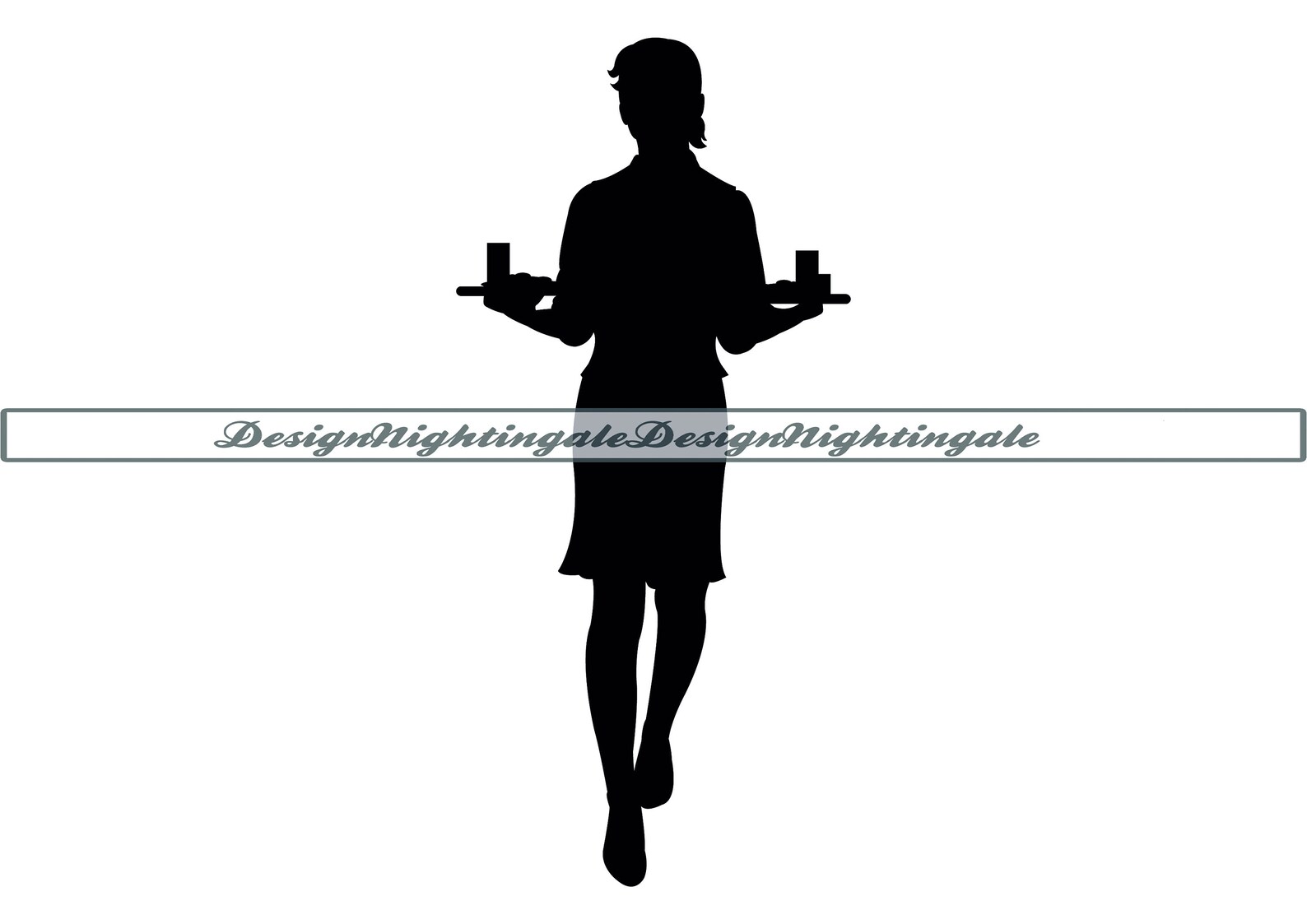 Waitress 3 SVG Butler Holding Tray SVG Food Service SVG - Etsy