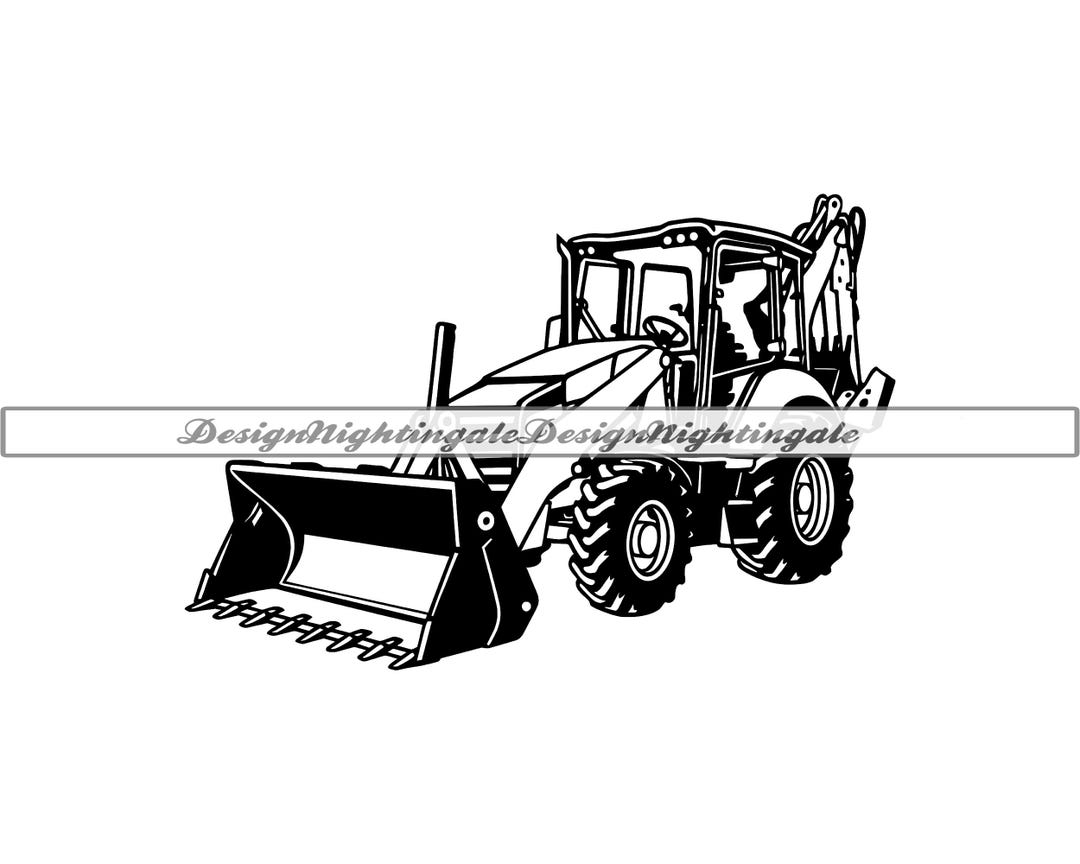 Backhoe #2 SVG, Backhoe Loader SVG, Digger SVG, Backhoe Clipart ...