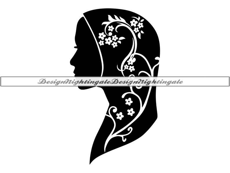 Floral Muslim Woman SVG Floral Hijab SVG Hijab Clipart - Etsy