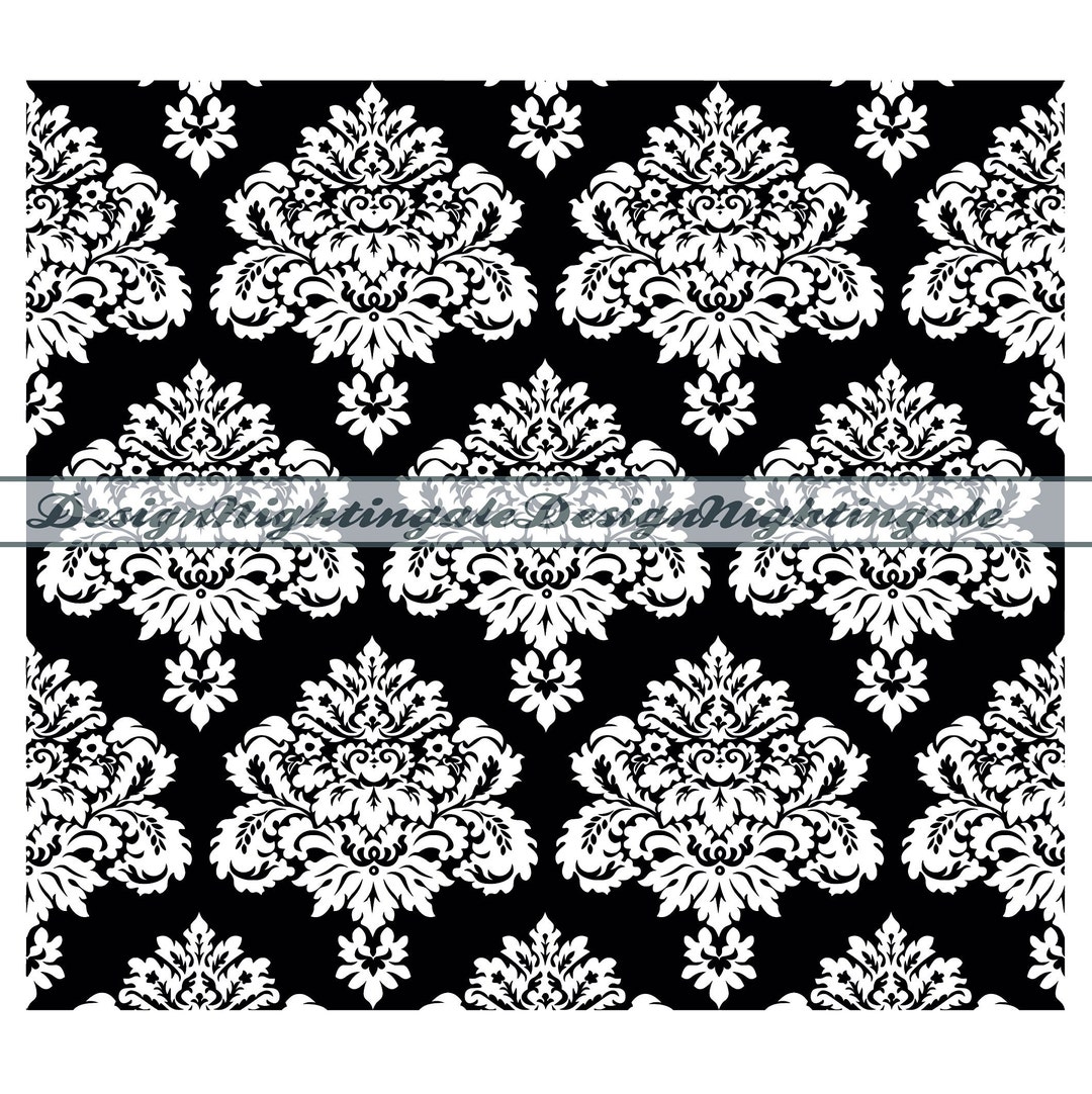 Damask Pattern #3 SVG, Damask SVG, Baroque Damask SVG, Seamless Pattern ...