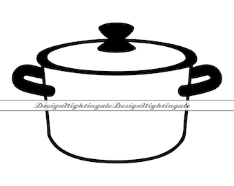 Cooking Pot Outline SVG, Food Svg, Cooking Pot Clipart, Cooking Pot ...